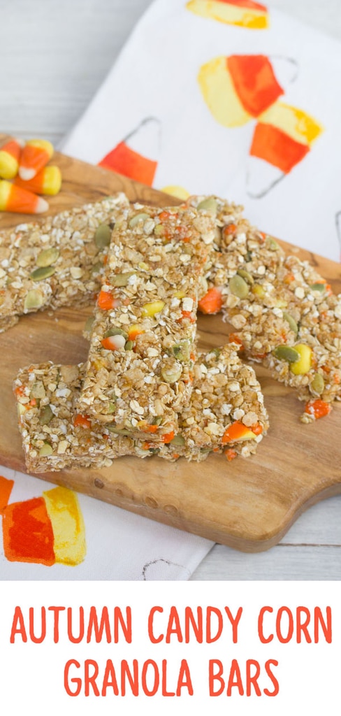 Autumn Candy Corn Granola Bars Recipe | We are not Martha