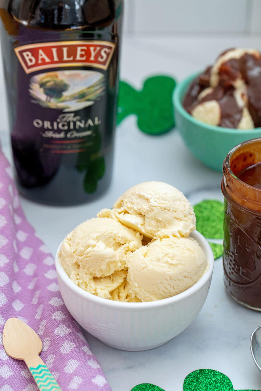 Baileys Ice Cream {with Baileys Hot Fudge Sauce} - We are not Martha