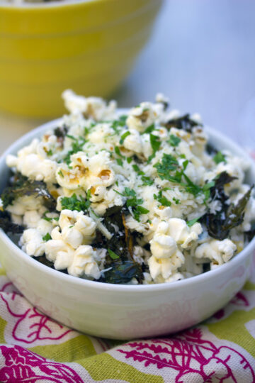 Baked Kale Parmesan Popcorn