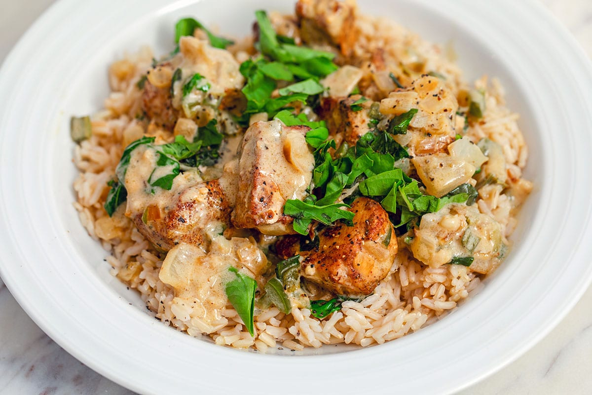 Basil Chicken in Coconut Curry Sauce Recipe | We are not Martha