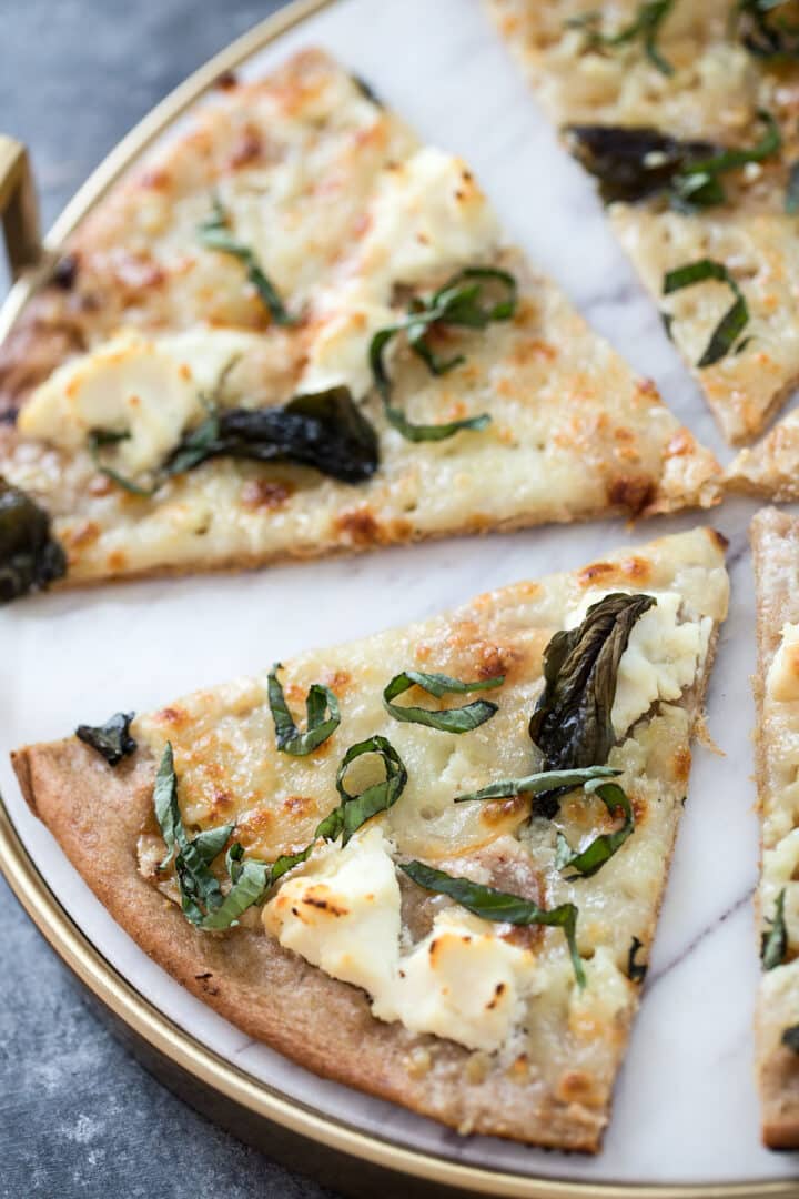 Basil and Garlic Olive Oil Pizza Recipe - We are not Martha