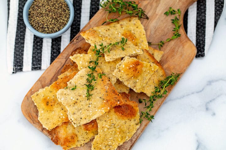 Black Pepper and Thyme Olive Oil Crackers