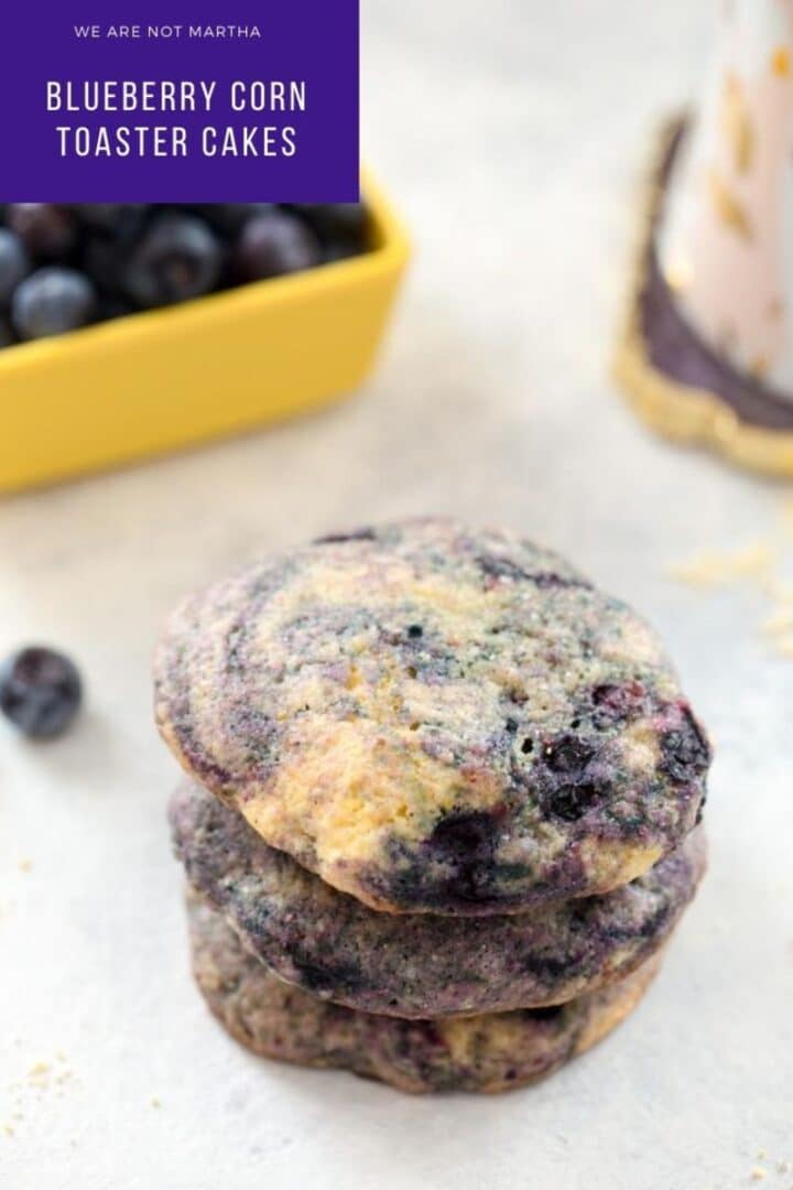 Blueberry Corn Toaster Cakes Recipe | We are not Martha