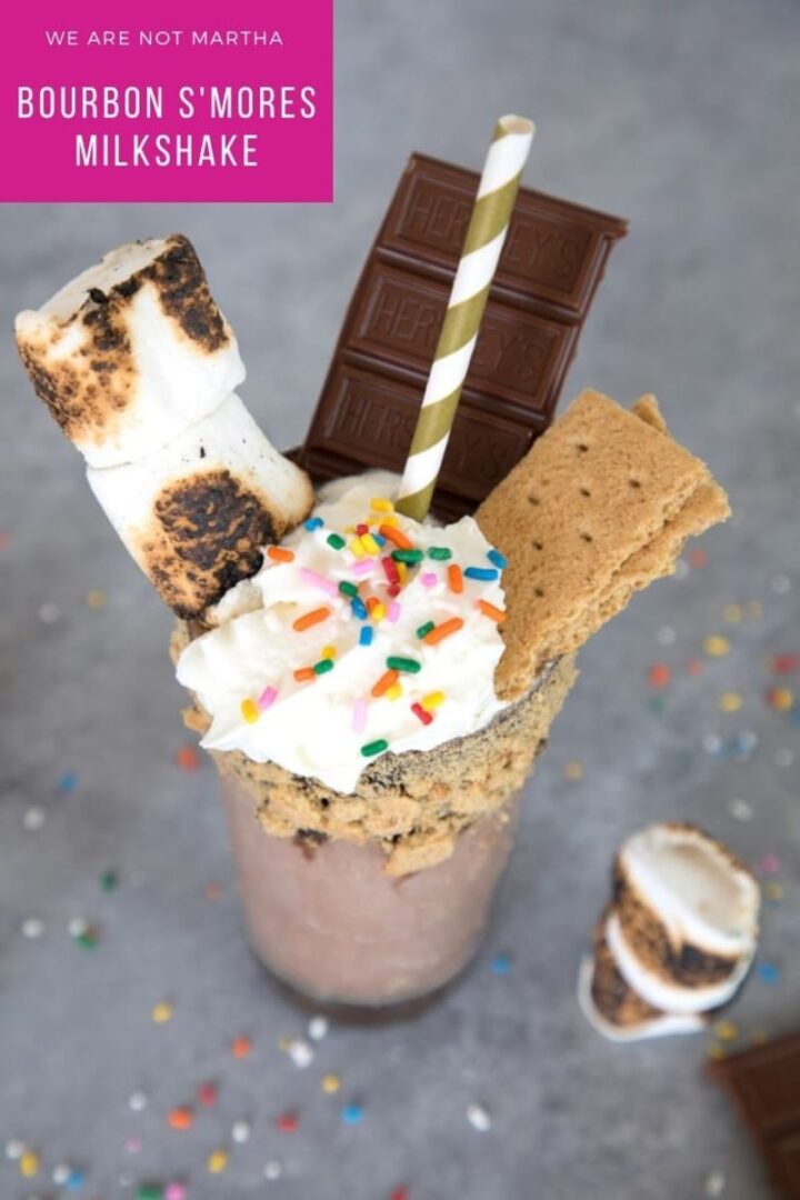 Bourbon S'mores Milkshake Recipe | We are not Martha