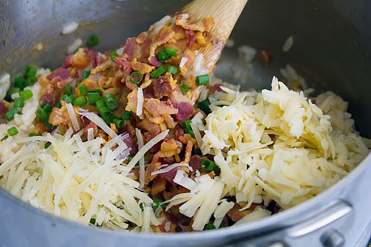 Breakfast Risotto with Bacon and Egg Recipe | We are not Martha