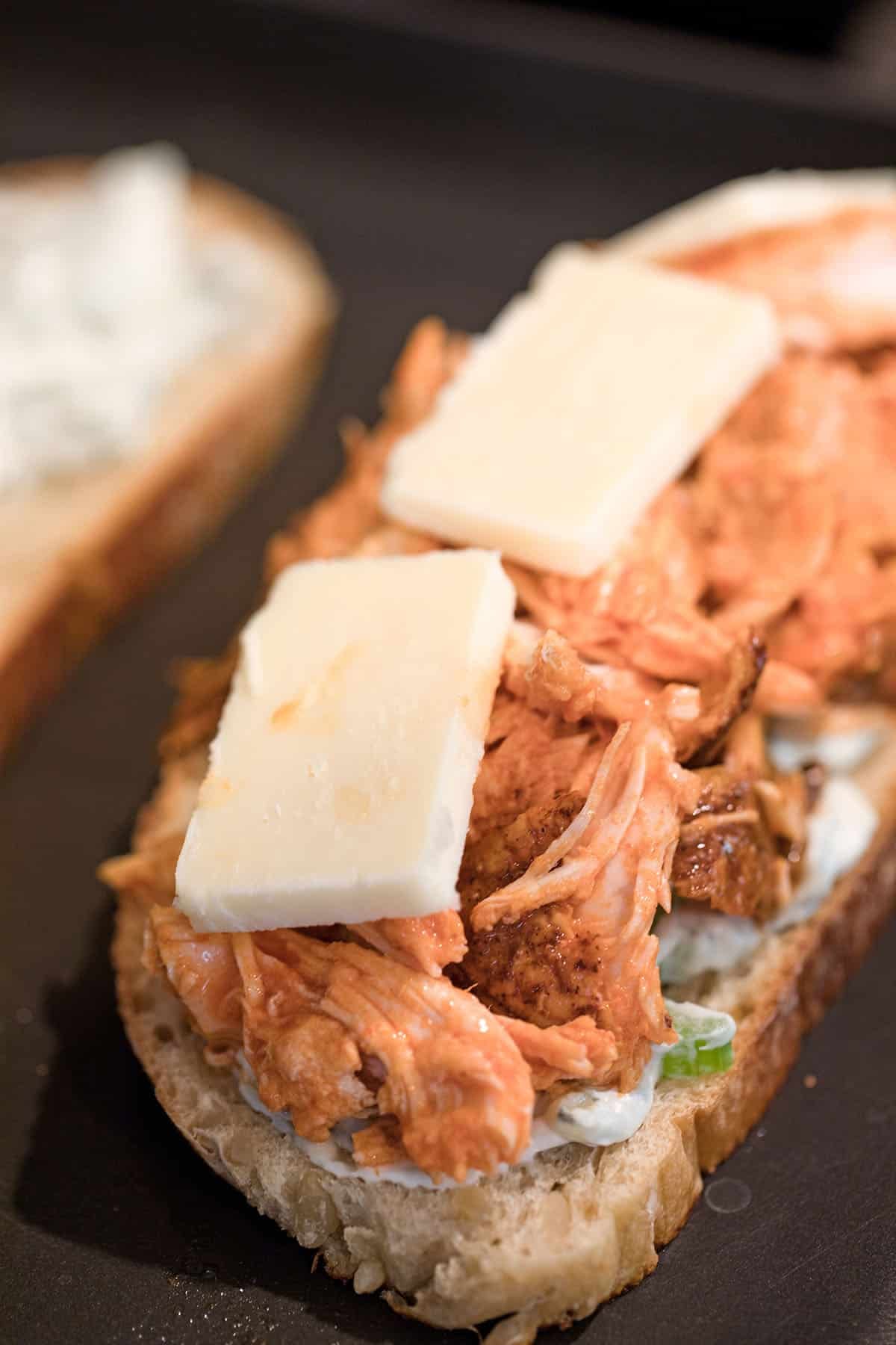 Buffalo Chicken Grilled Cheese Recipe | We are not Martha