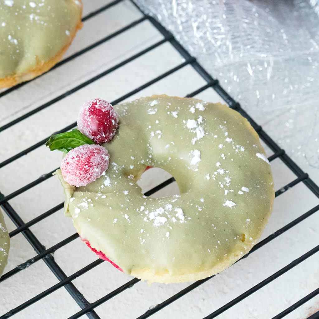 Cranberry Matcha Donuts Holiday Recipe | We are not Martha
