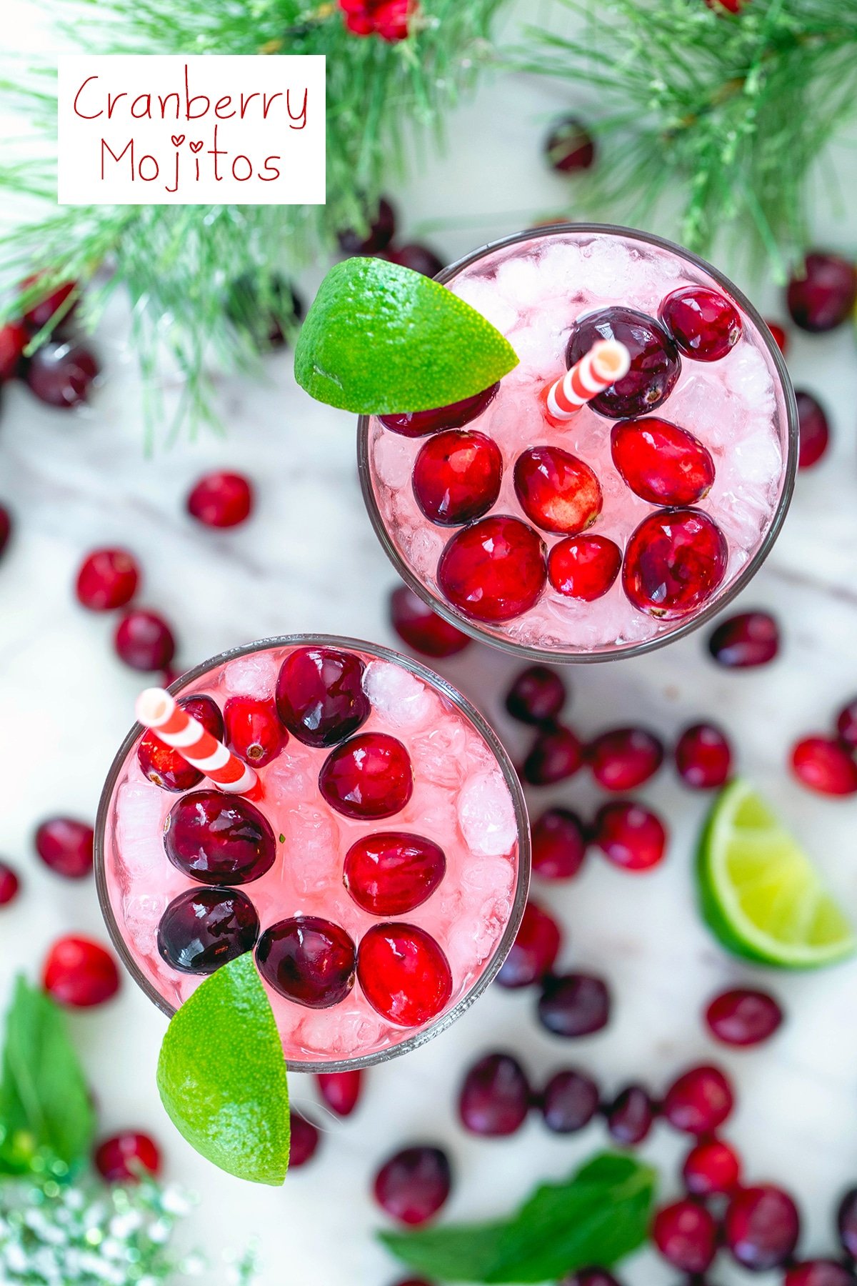 Cranberry Mojitos Holiday Cocktail Recipe | We are not Martha