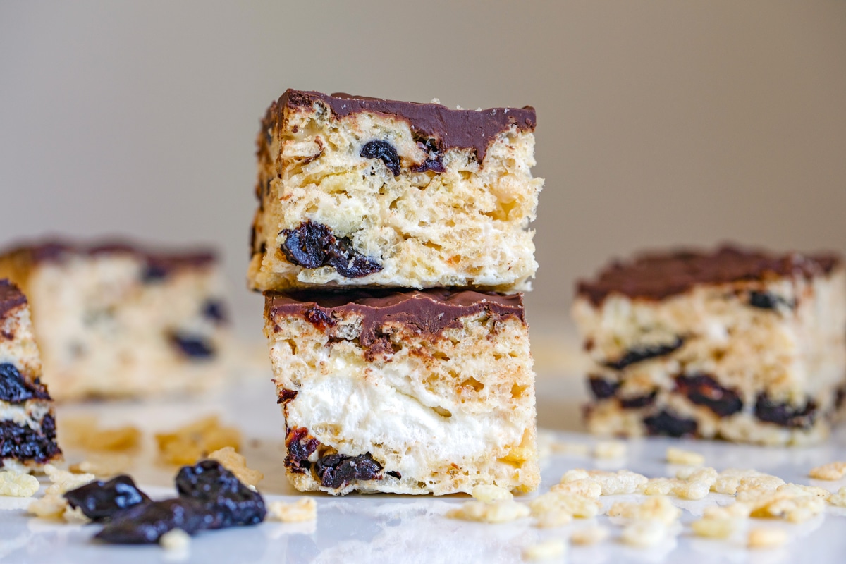 Crispy Chocolate Cherry Treats Recipe - We are not Martha