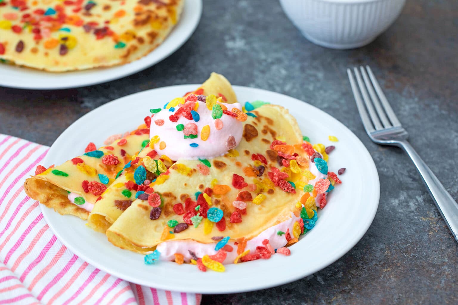 Fruity Pebbles Crepes Recipe | We are not Martha