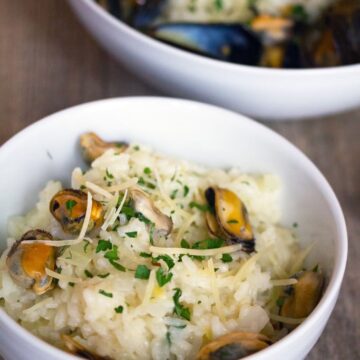 Lemon and Fennel Risotto with Mussels Recipe | We are not Martha