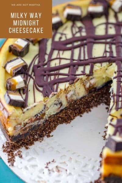 Milky Way Midnight Cheesecake Recipe | We are not Martha