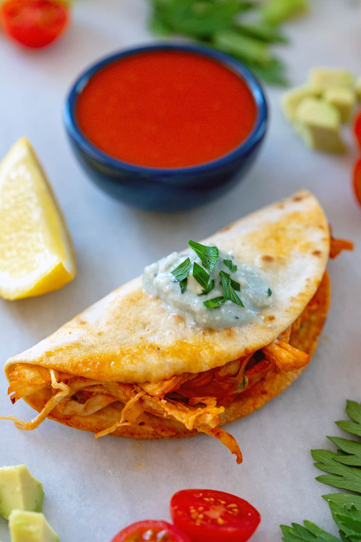 Mini Buffalo Chicken Tacos Recipe - We are not Martha