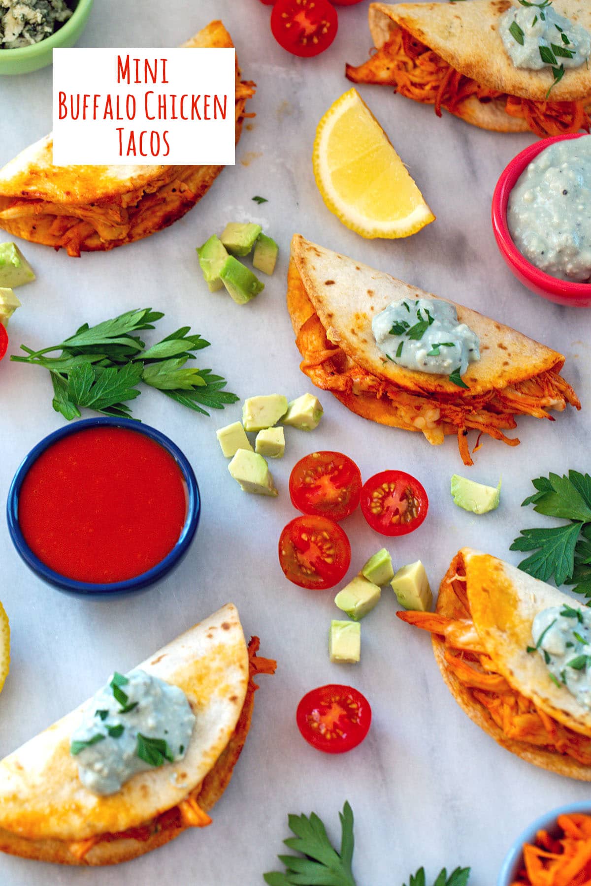 Mini Buffalo Chicken Tacos Recipe - We are not Martha