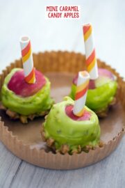 Mini Caramel Candy Apples Recipe - We are not Martha