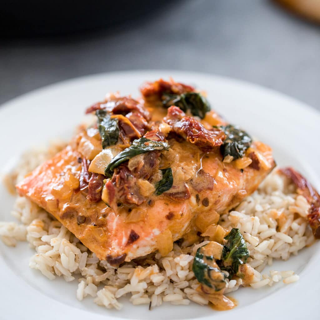 One-Pan Creamy Chipotle Salmon Recipe | We are not Martha