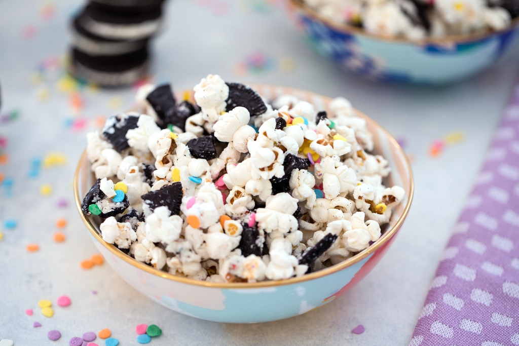 Oreo Funfetti Popcorn Recipe | We are not Martha