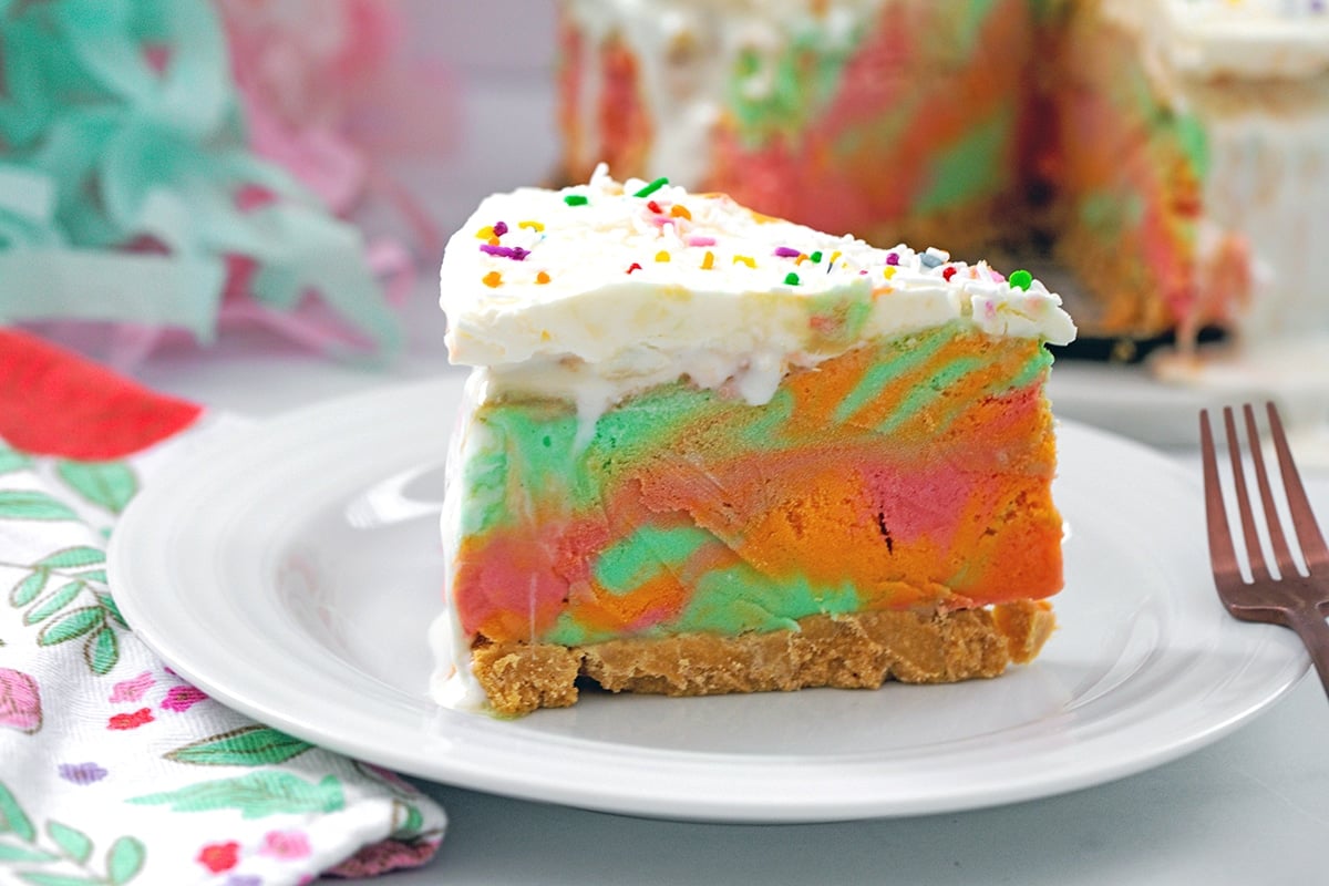 Rainbow Sherbet Cake Recipe | We are not Martha