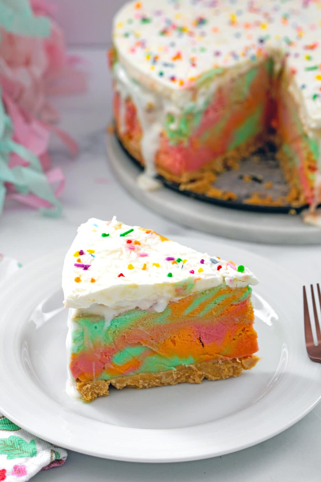 Rainbow Sherbet Cake Recipe | We are not Martha