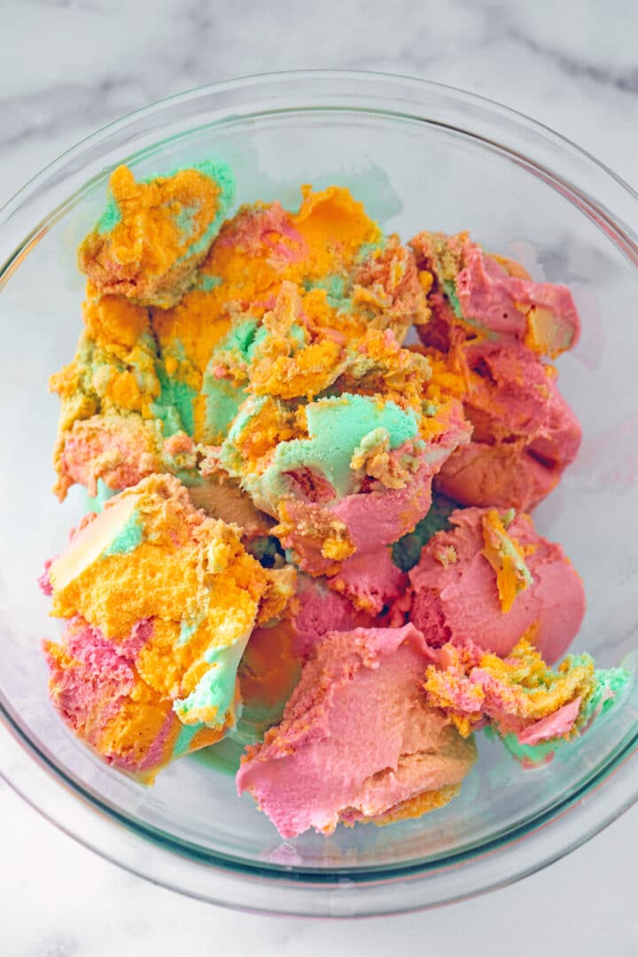 Rainbow Sherbet Cake Recipe | We are not Martha