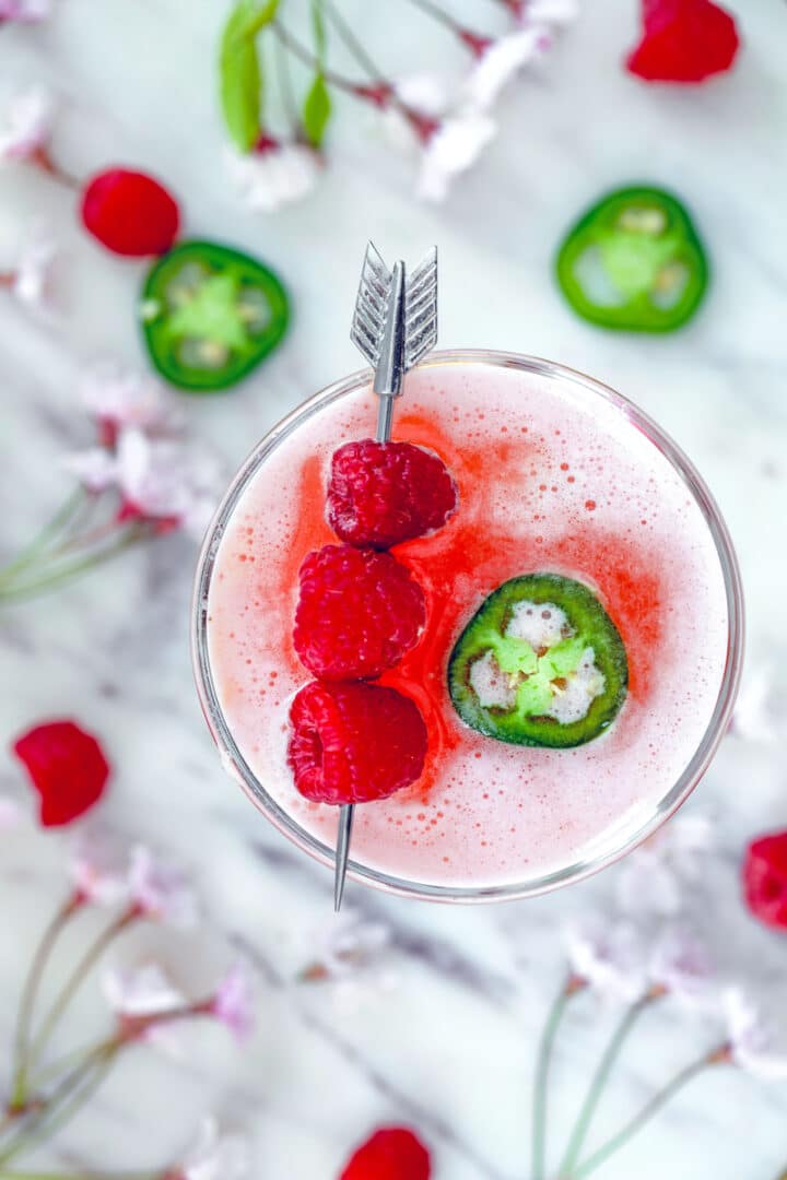 Spicy Raspberry Whiskey Sour Recipe | We are not Martha