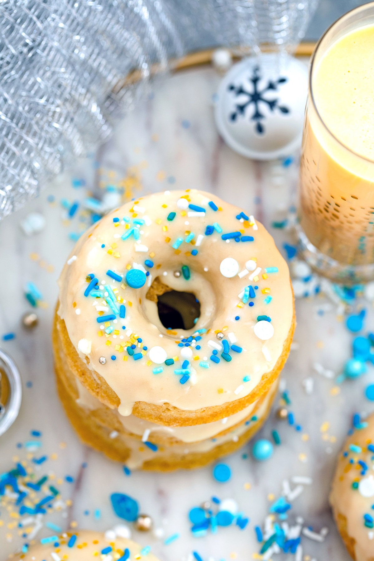 Spiked Eggnog Doughnuts Recipe | We are not Martha