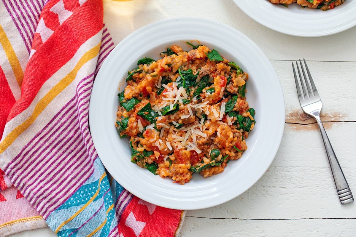Tomato and Sausage Risotto Recipe | We are not Martha