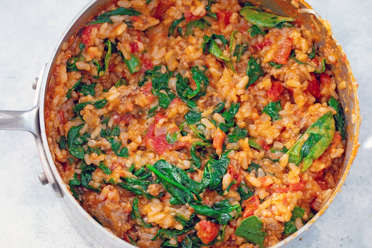 Tomato and Sausage Risotto Recipe | We are not Martha