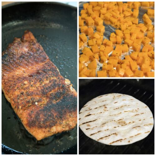 Winter Salmon Tacos with Butternut Squash Salsa | We are not Martha