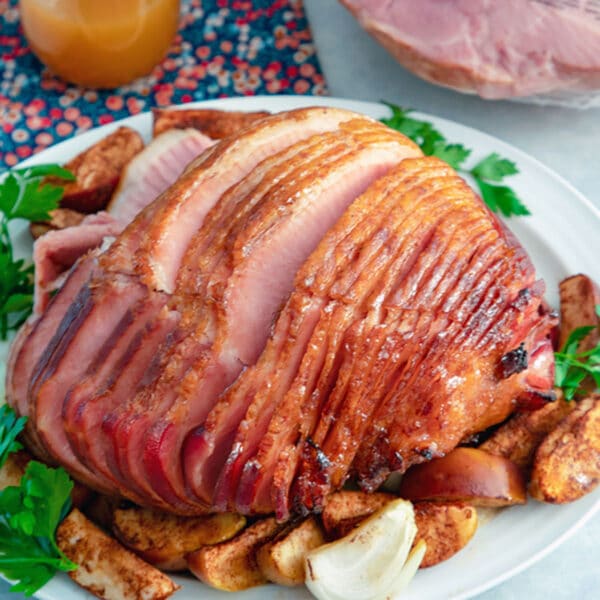 Apple Spice Glazed Ham with Baked Apples Recipe - We are not Martha