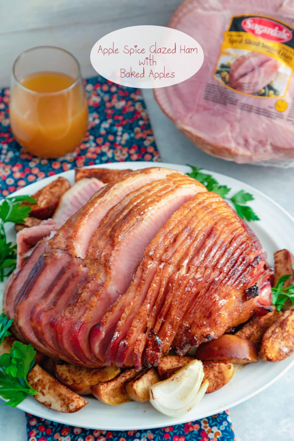 Apple Spice Glazed Ham with Baked Apples Recipe - We are not Martha