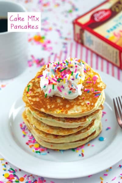 Cake Mix Pancakes Recipe - We are not Martha