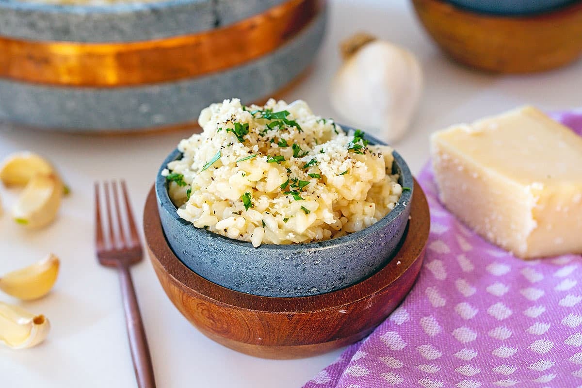 Garlic Parmesan Risotto Recipe - We are not Martha