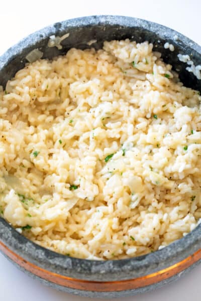 Garlic Parmesan Risotto Recipe - We are not Martha
