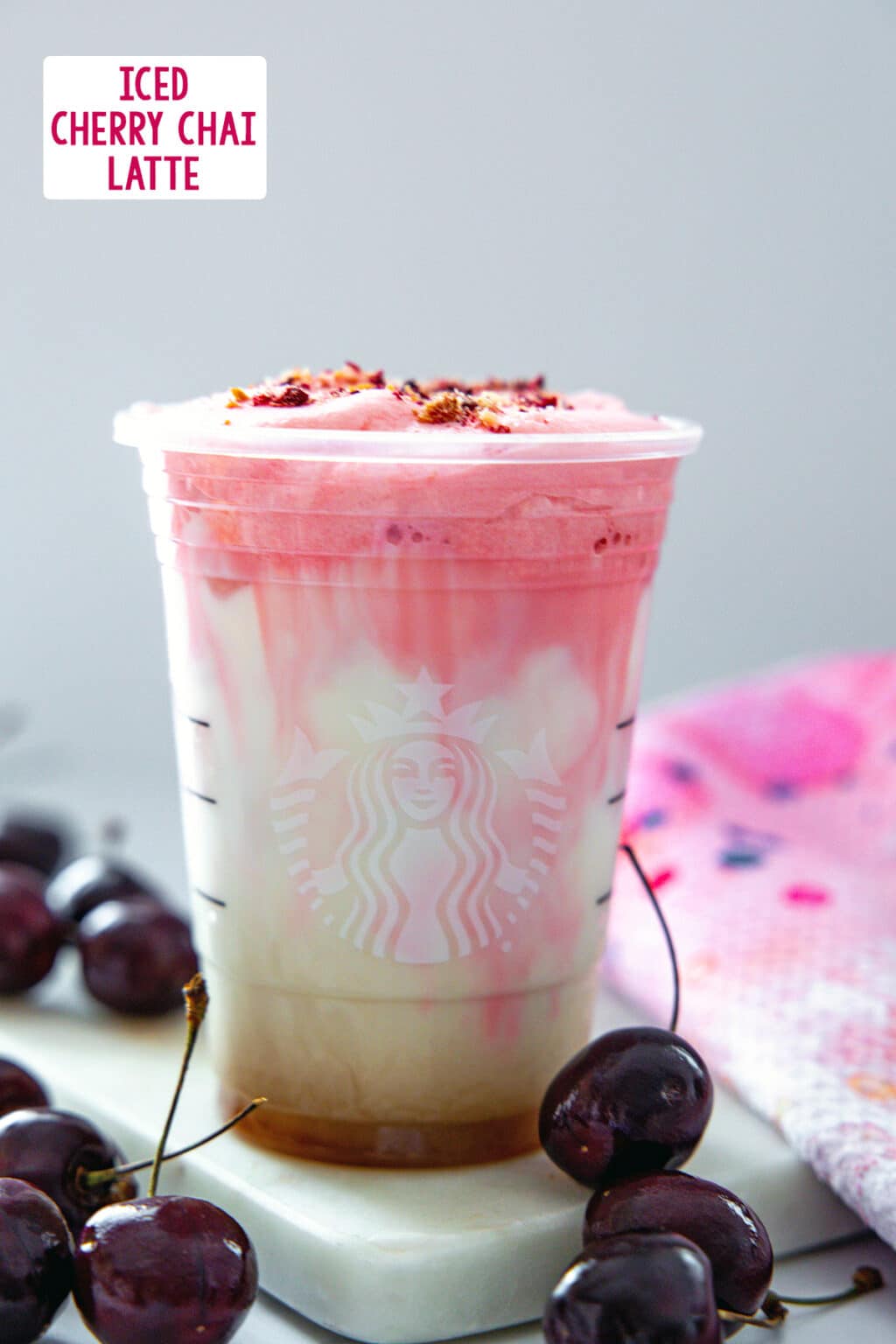 Iced Cherry Chai Latte {Starbucks Copycat} - We are not Martha
