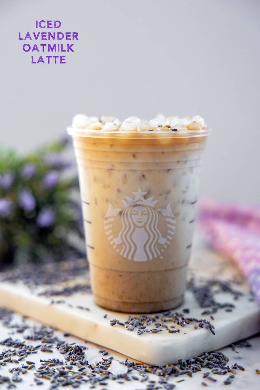 Iced Lavender Oatmilk Latte {Starbucks Copycat Recipe}