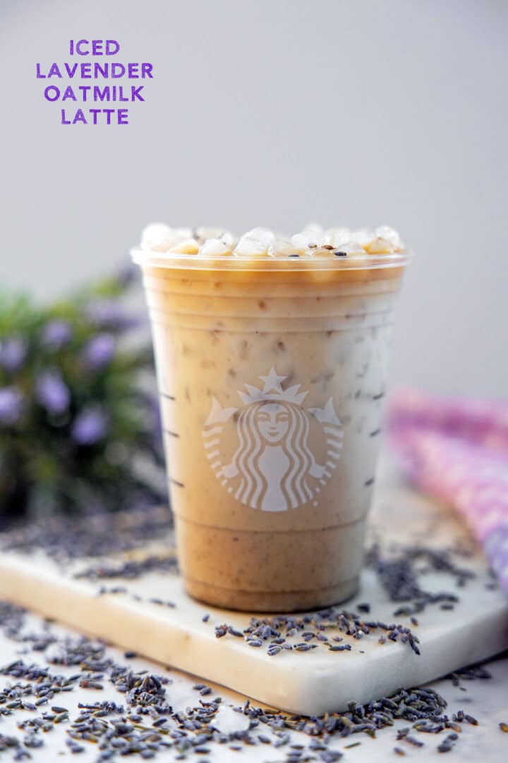 Iced Lavender Oatmilk Latte {Starbucks Copycat Recipe}