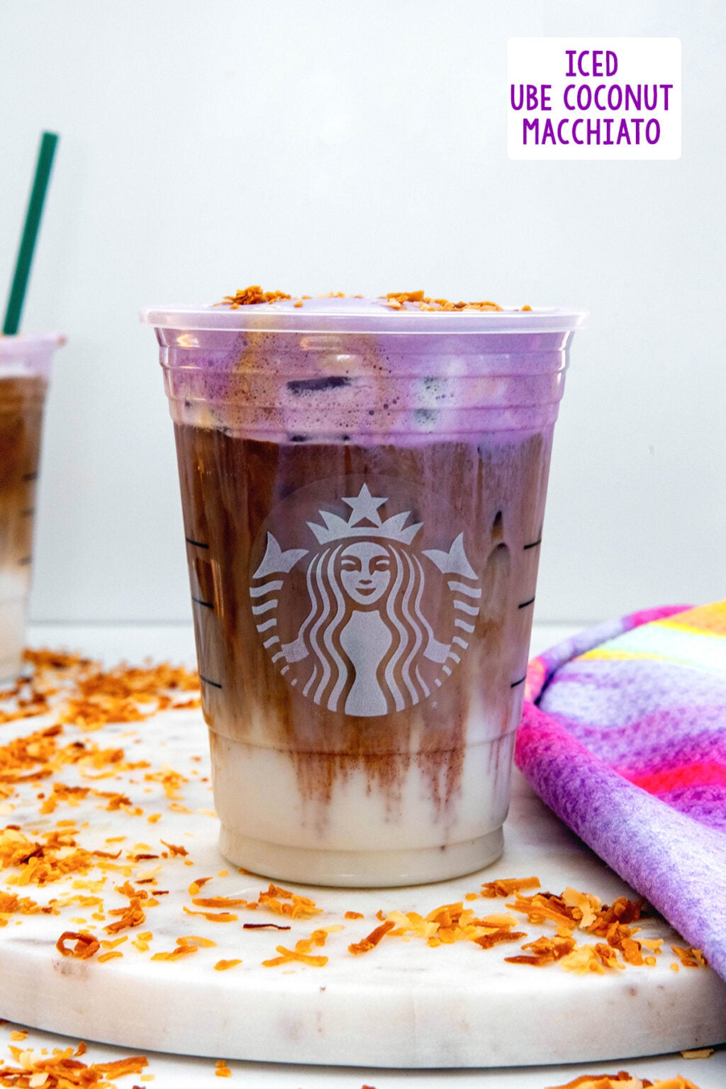 Iced Ube Coconut Macchiato {Starbucks Copycat}