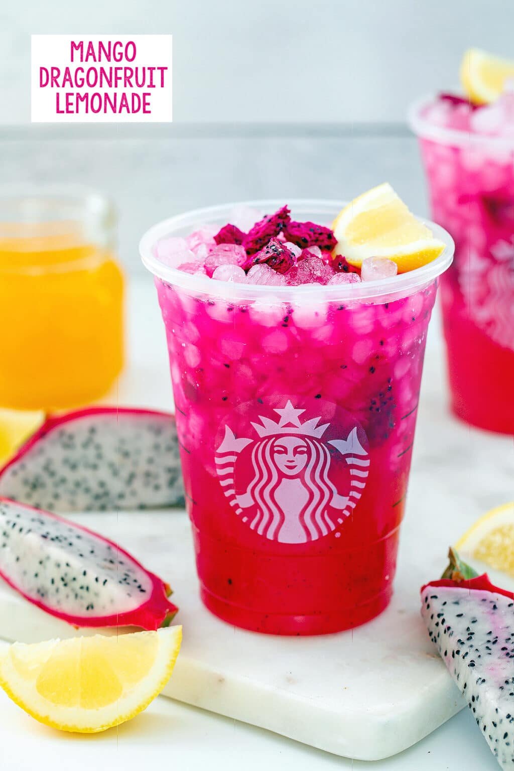Mango Dragonfruit Lemonade {Starbucks Recipe} - We are not Martha