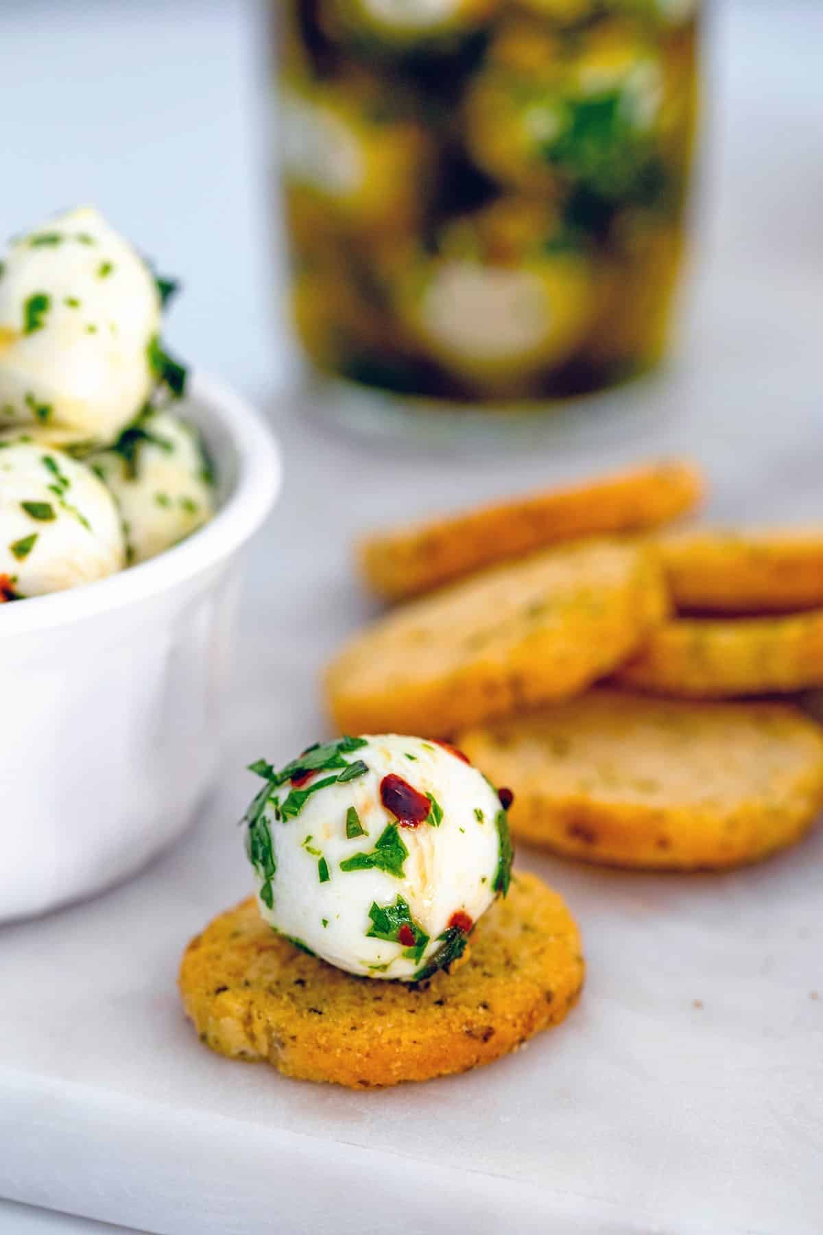 Marinated Mozzarella Balls Recipe - We are not Martha
