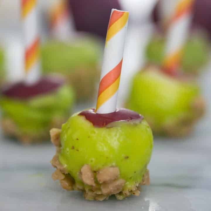 Mini Caramel Candy Apples Recipe - We are not Martha