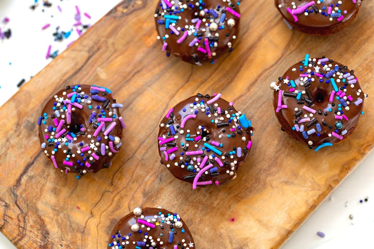 Mini Chocolate Donuts Recipe - We are not Martha