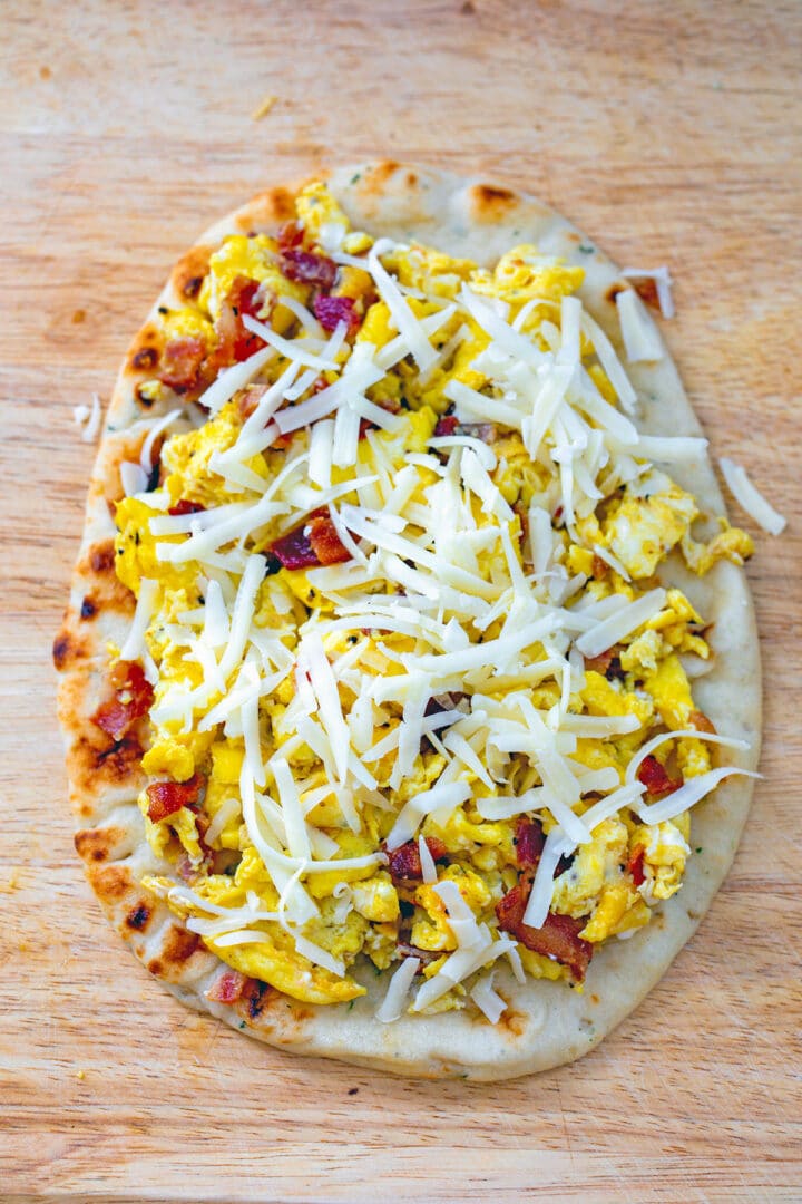 Naan Breakfast Pizza Recipe - We are not Martha
