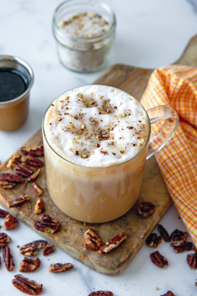 Pecan Crunch Oatmilk Latte {Starbucks Copycat} - We are not Martha