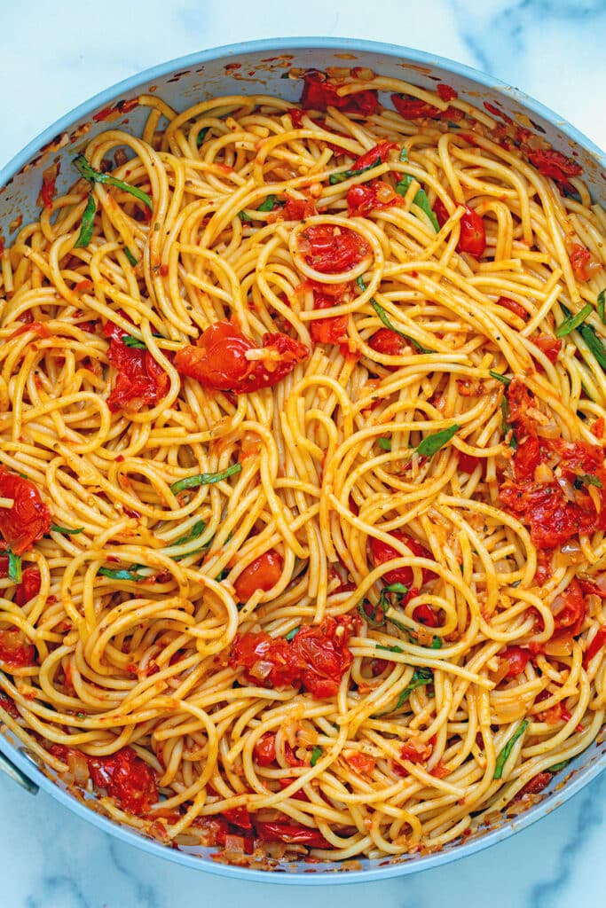 Spicy Spaghetti Recipe - We are not Martha