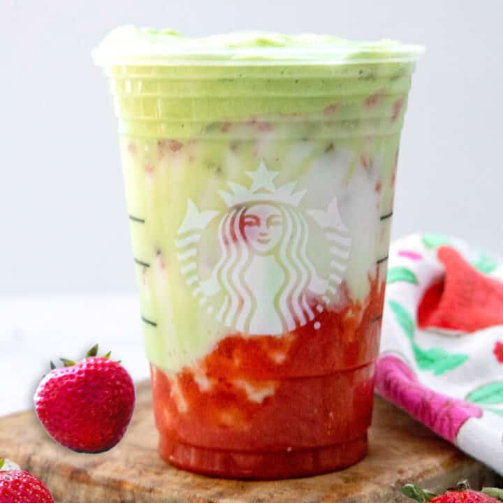 Strawberry Matcha Latte {Starbucks Copycat} - We are not Martha